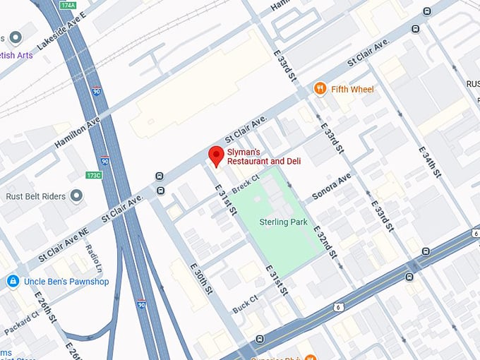 16. slyman's restaurant and deli map