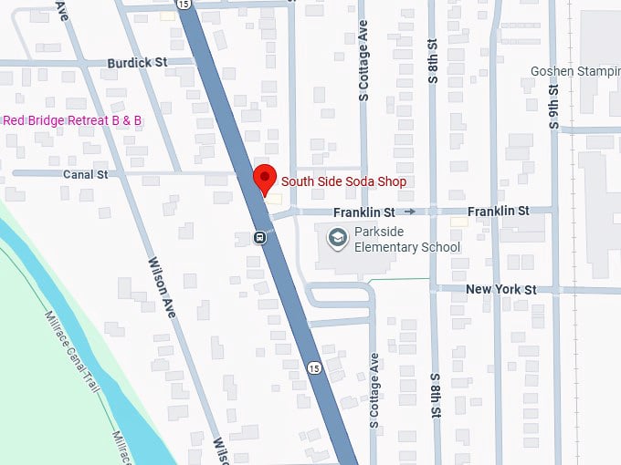south side soda shop & diner map