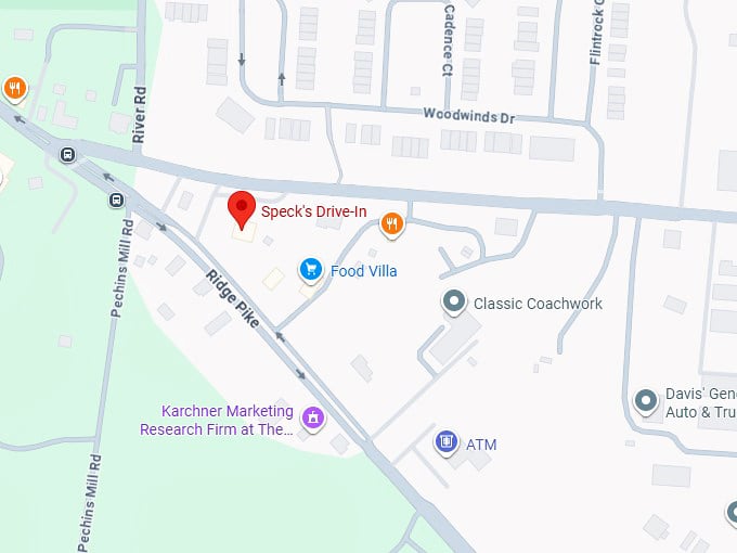 16. speck's drive in map