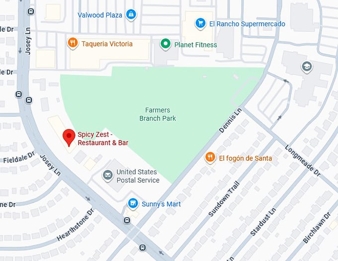 spicy zest restaurant & bar map