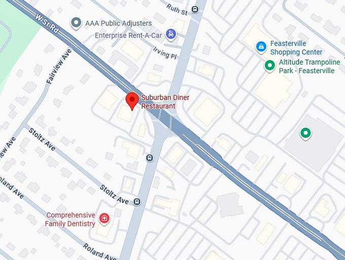 16. suburban diner restaurant map