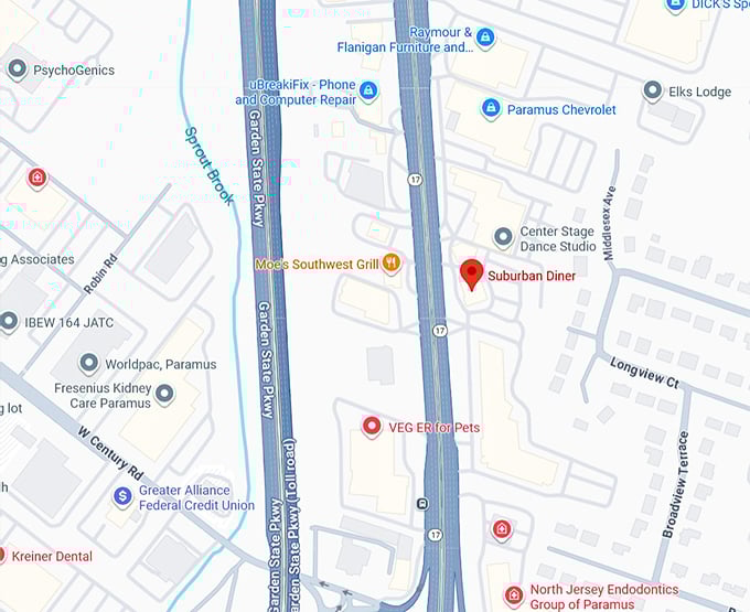 16. suburban diner map
