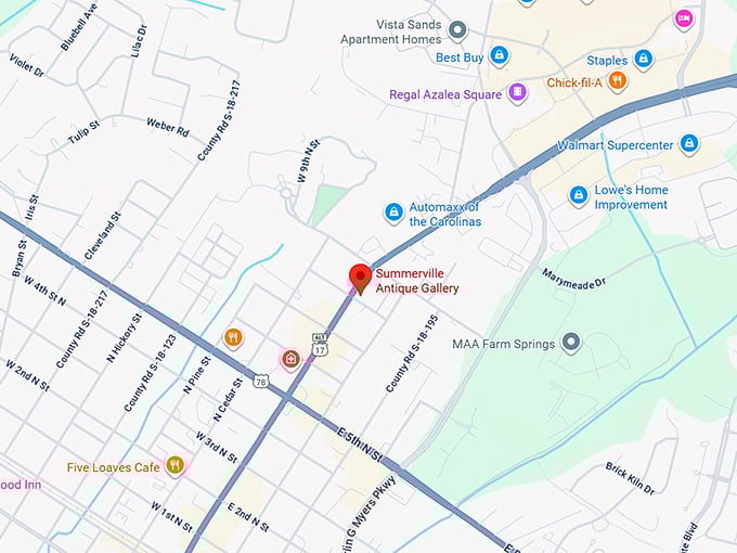 16. summerville antique gallery map