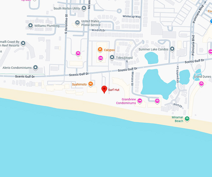 16. surf hut map