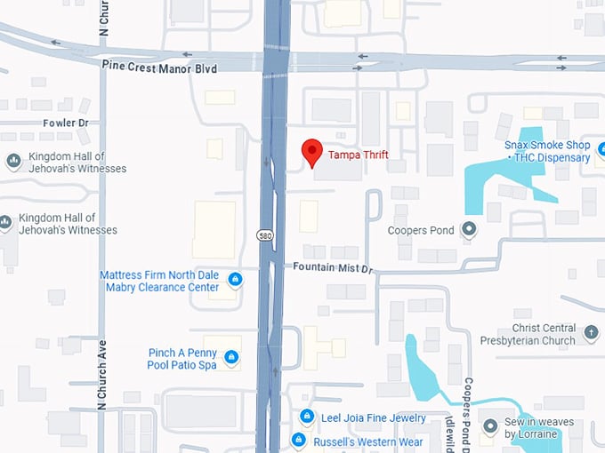 16. tampa thrift map