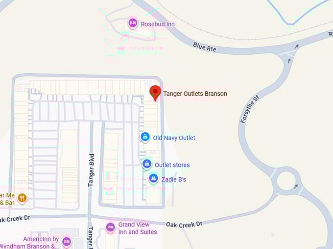 16. tanger outlets branson map