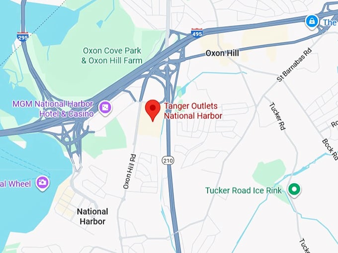 tanger outlets national harbor map