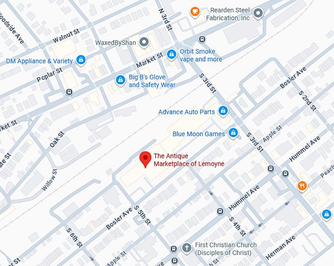 16. the antique marketplace of lemoyne map