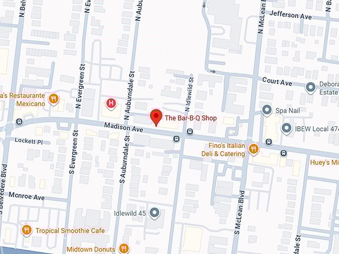 16. the bar b q shop map