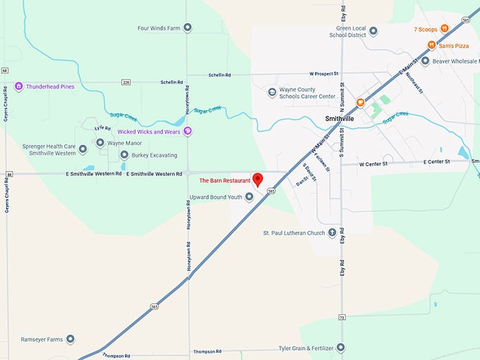 16. the barn restaurant map