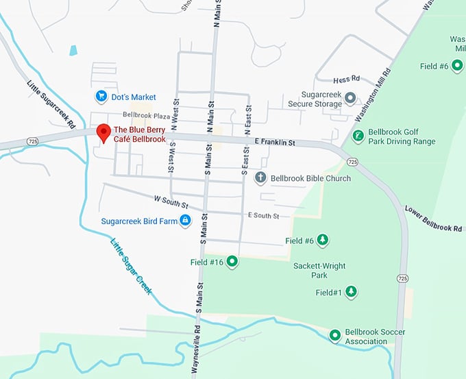 16. the blue berry café bellbrook map