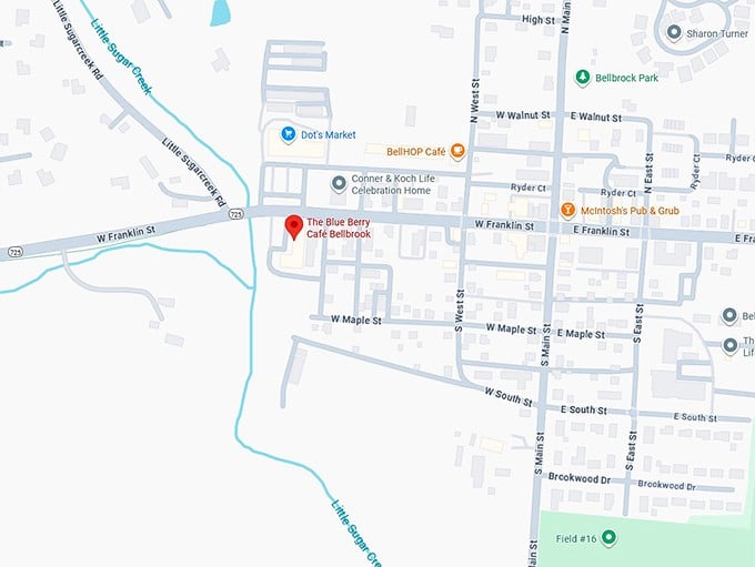 16. the blue berry café bellbrook map