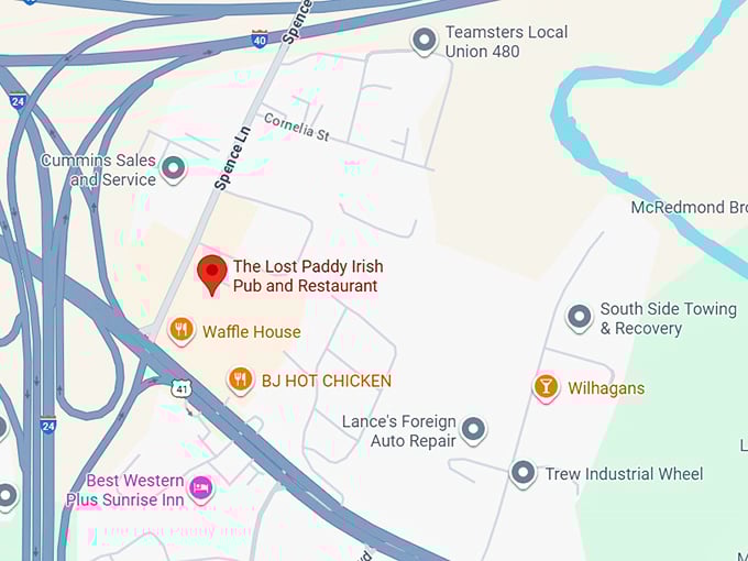 16. the lost paddy irish pub and restaurant map