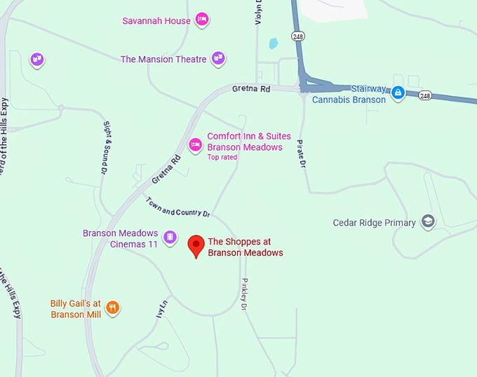 16. the shoppes at branson meadows map