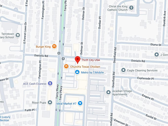 16. thrift city usa map