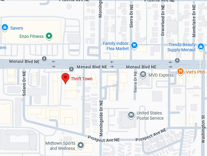 16. thrift town (3900 menaul blvd ne) map
