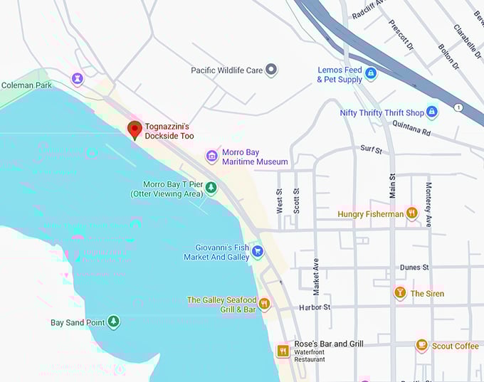16. tognazzini's dockside too map