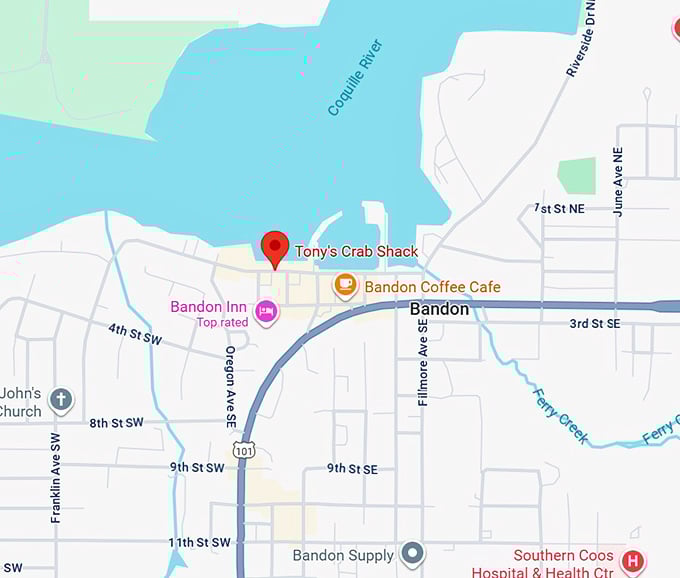 16. tony's crab shack map