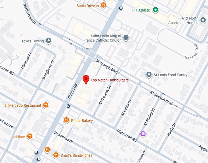 16. top notch hamburgers map