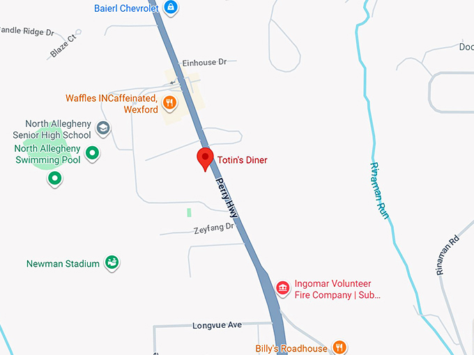 totin’s diner map