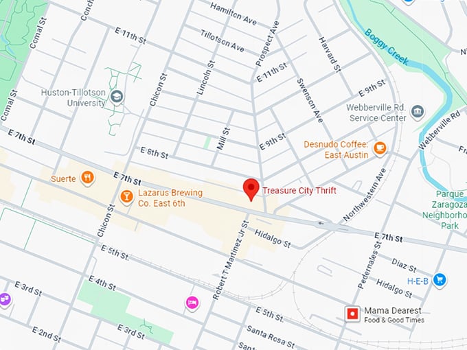 treasure city thrift map