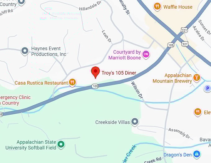 16. troy's 105 diner map