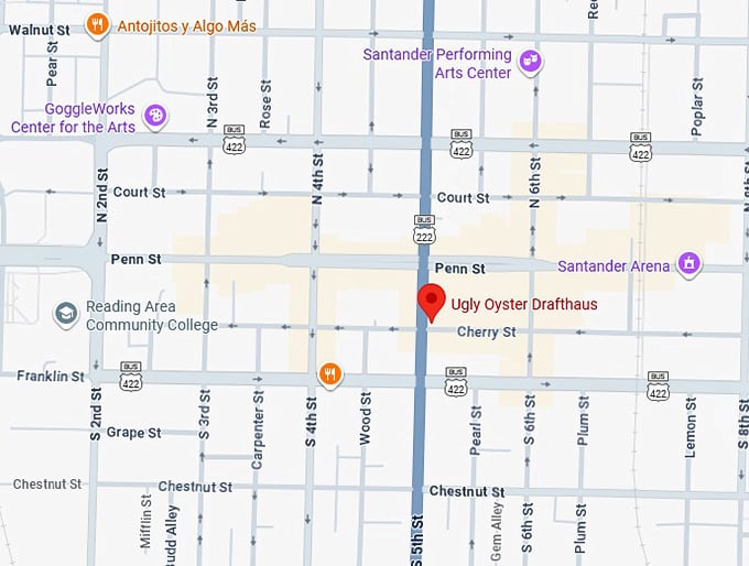 16. ugly oyster drafthaus map