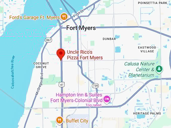 uncle rico's pizza fort myers map