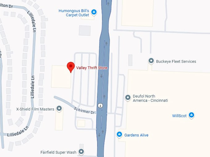 valley thrift store map