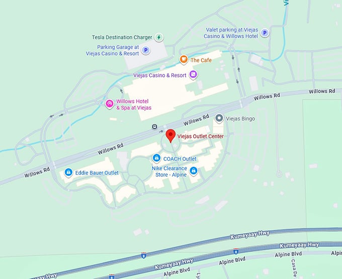 16. viejas outlet center map