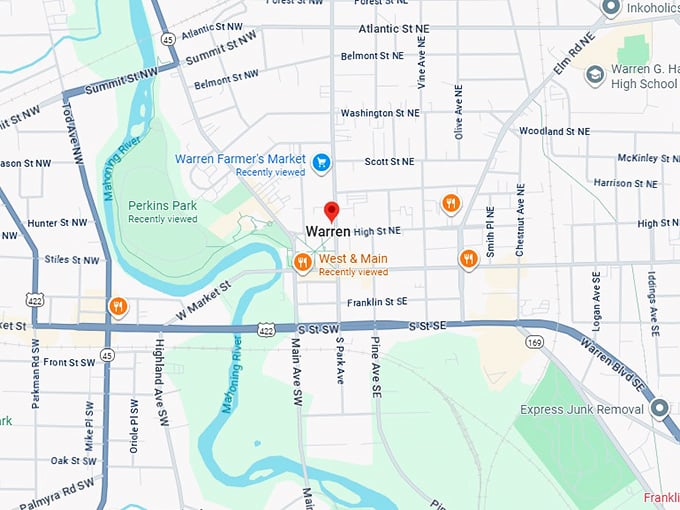 16. warren, ohio map