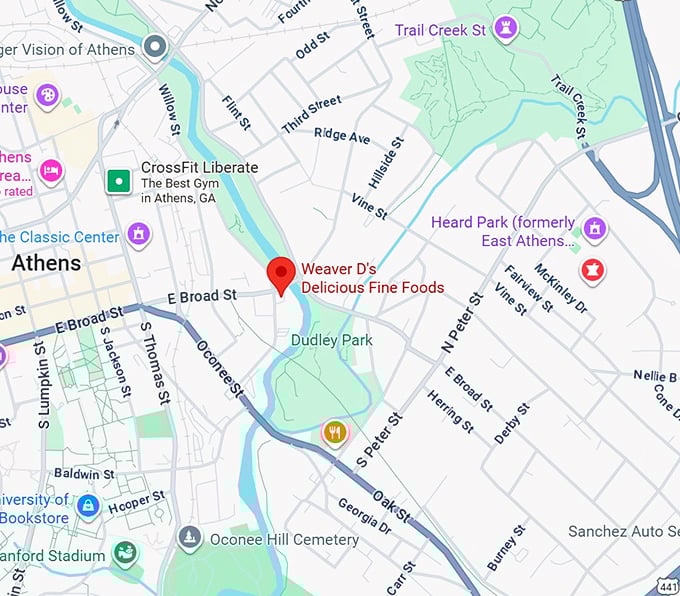 16. weaver d's delicious fine foods map