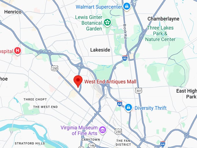 16. west end antiques mall map