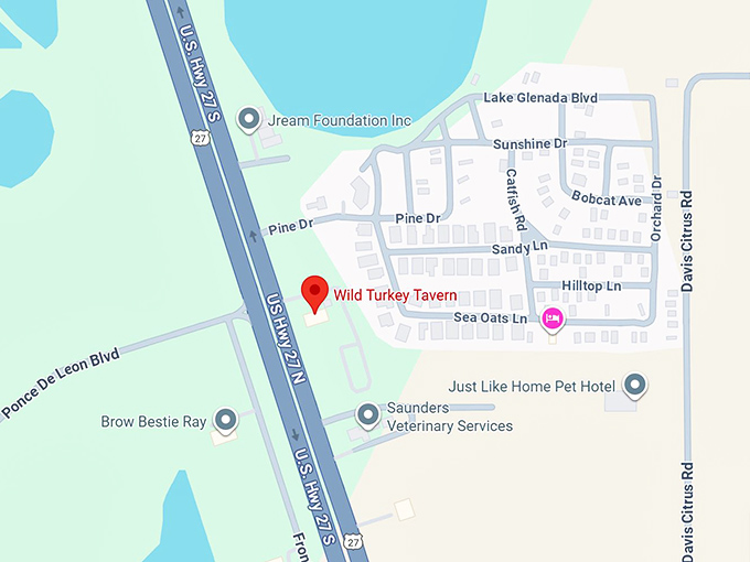 16. wild turkey tavern map