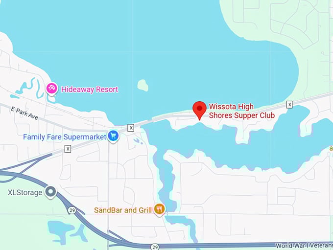 16. wissota high shores supper club map