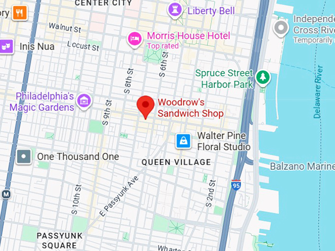 16. woodrow’s sandwich shop map