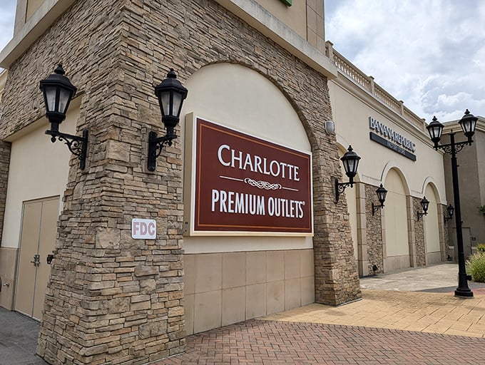 Charlotte's stone façade welcomes shoppers like a fancy friend who's secretly great with coupons.