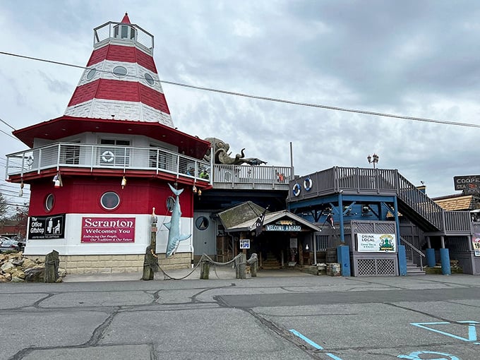 Cooper's Seafood House: That's not a mirage—it's a lighthouse-shaped restaurant with an octopus on top! Scranton's seafood landmark makes quite the first impression.