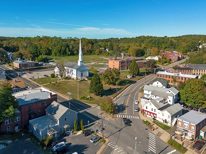 East Hampton's town center looks like it jumped straight out of a Norman Rockwell painting, complete with that perfect white steeple reaching for the clouds.