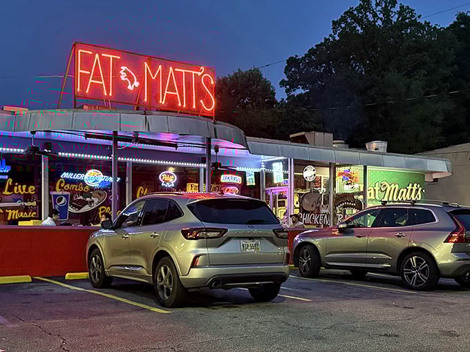 That neon glow isn't just advertising – it's a beacon calling every barbecue lover within a fifty-mile radius home.