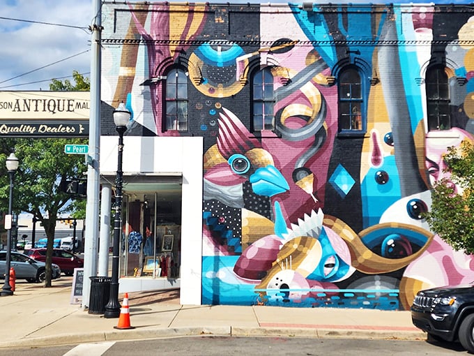 Jackson Antique Mall: "That mural isn't just eye candy—it's your beacon to vintage paradise. Like a psychedelic roadmap to treasures waiting inside."