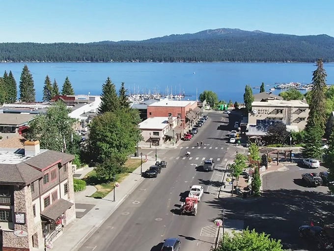 McCall's main street leads straight to paradise – where mountain-rimmed Payette Lake awaits with that perfect postcard blue.
