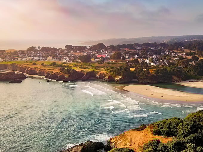 Mendocino's coastline unfolds like nature's own IMAX theater. Those waves crashing against golden cliffs could hypnotize you for hours.