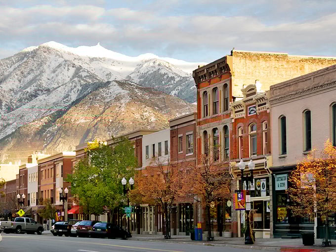 Historic downtown Ogden spreads beneath snow-capped peaks like a Norman Rockwell painting come to life.