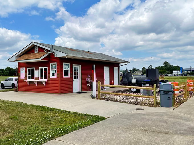 Look at that smoker working overtime! This little red gem makes magic happen daily in Smyrna. 