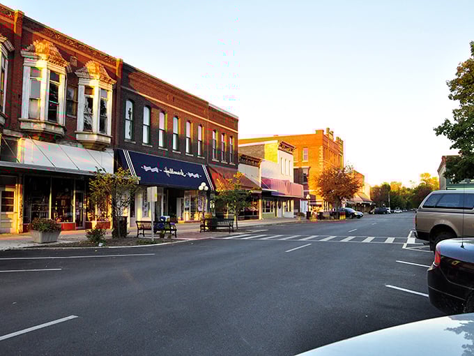 Downtown Pontiac glows like a Norman Rockwell painting come to life on this perfect evening.