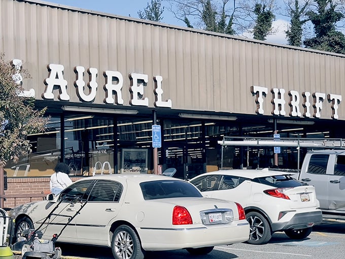 The iconic Laurel Thrift storefront beckons bargain hunters like a siren song for the frugally fashionable.
