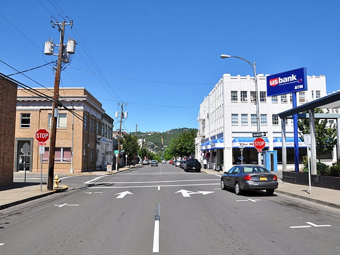 Downtown Roseburg on a perfect blue-sky day, where small-town charm meets big-time relaxation without the crowds.