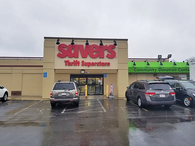 That red Savers sign beckons like a beacon for bargain hunters seeking their next great discovery.