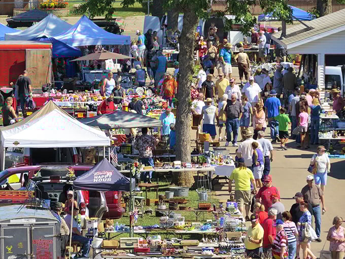 A sea of colorful tents and treasures where one person's attic castoff becomes another's prized possession.